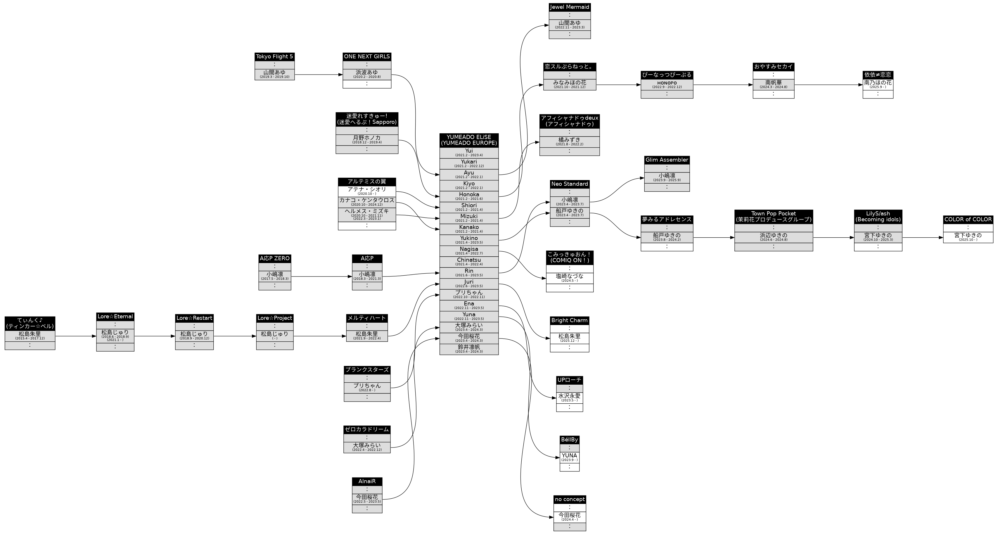 YUMEADO ELiSE | IDOLS DIAGRAM [アイドル相関図]